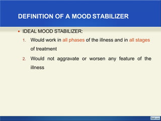 Selection of mood stabilizers | PPTX
