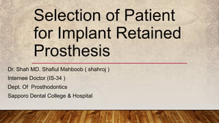 Selectionofpatientfordentalimplant 190308171548 | PPT