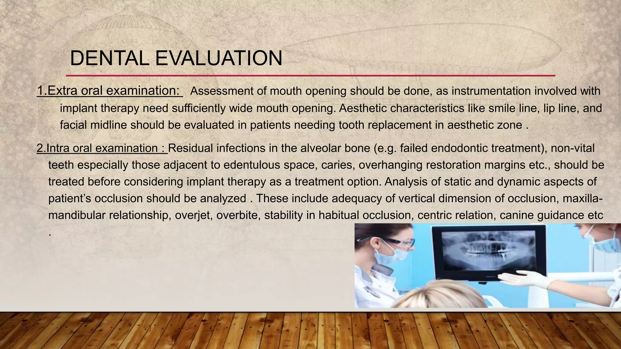 Selection of patient for dental implant | PPTX