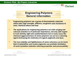 Selection of pigment and dyes for engineering plastics | PDF