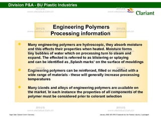 Selection of pigment and dyes for engineering plastics | PDF