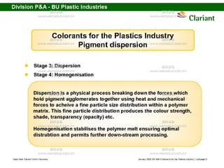 Selection of pigment and dyes for plastics by clariant | PDF