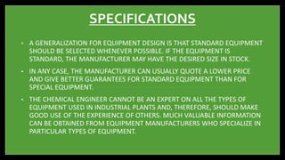 Selection of Process Equipment | PDF