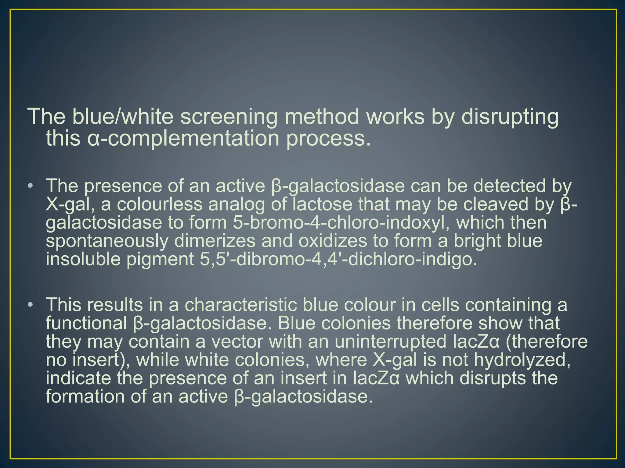 Selection & Screening of Recombinant cells & expression of recombinant ...