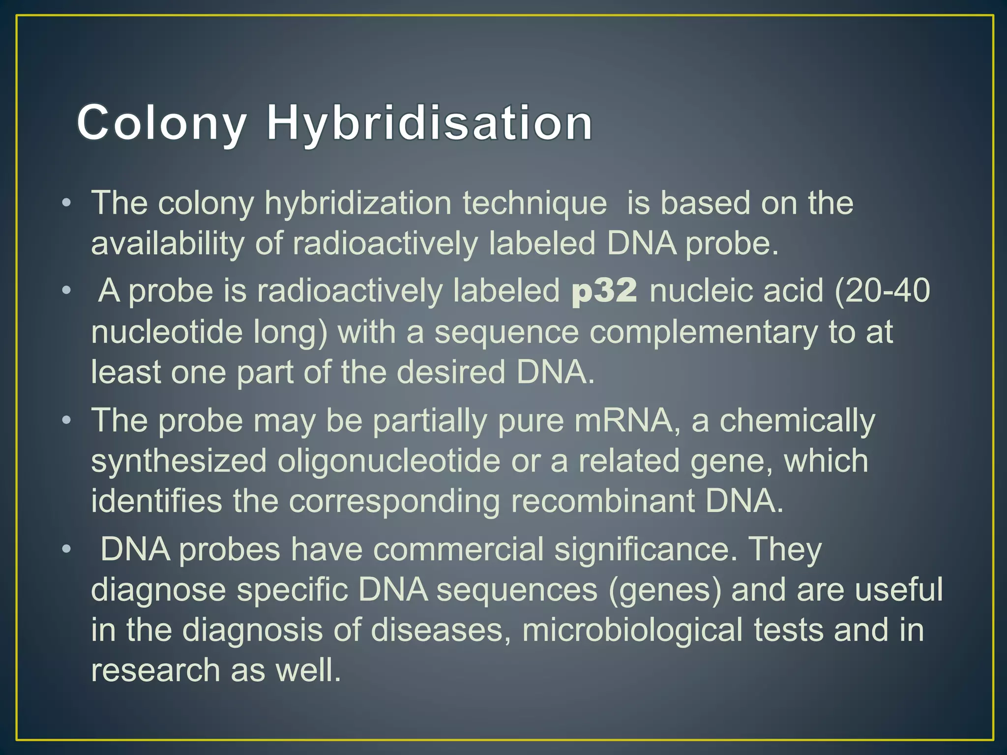 Selection & Screening of Recombinant cells & expression of recombinant ...