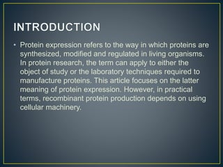 Selection & Screening of Recombinant cells & expression of recombinant ...