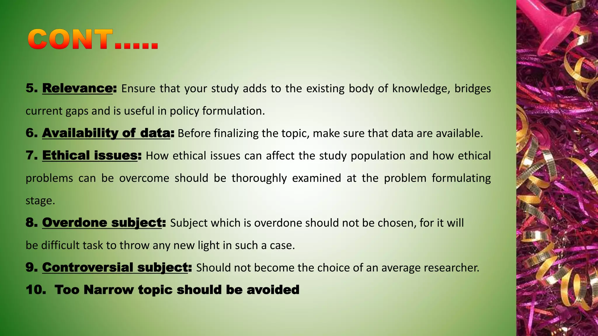 Selection of research problem | PPTX