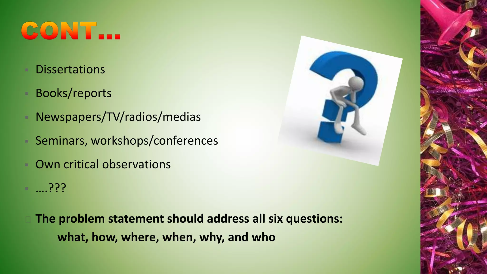 Selection of research problem | PPTX