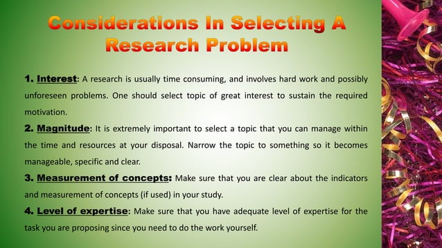 Selection of research problem | PPTX