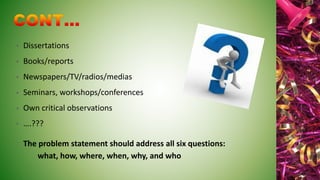 Selection of research problem | PPTX