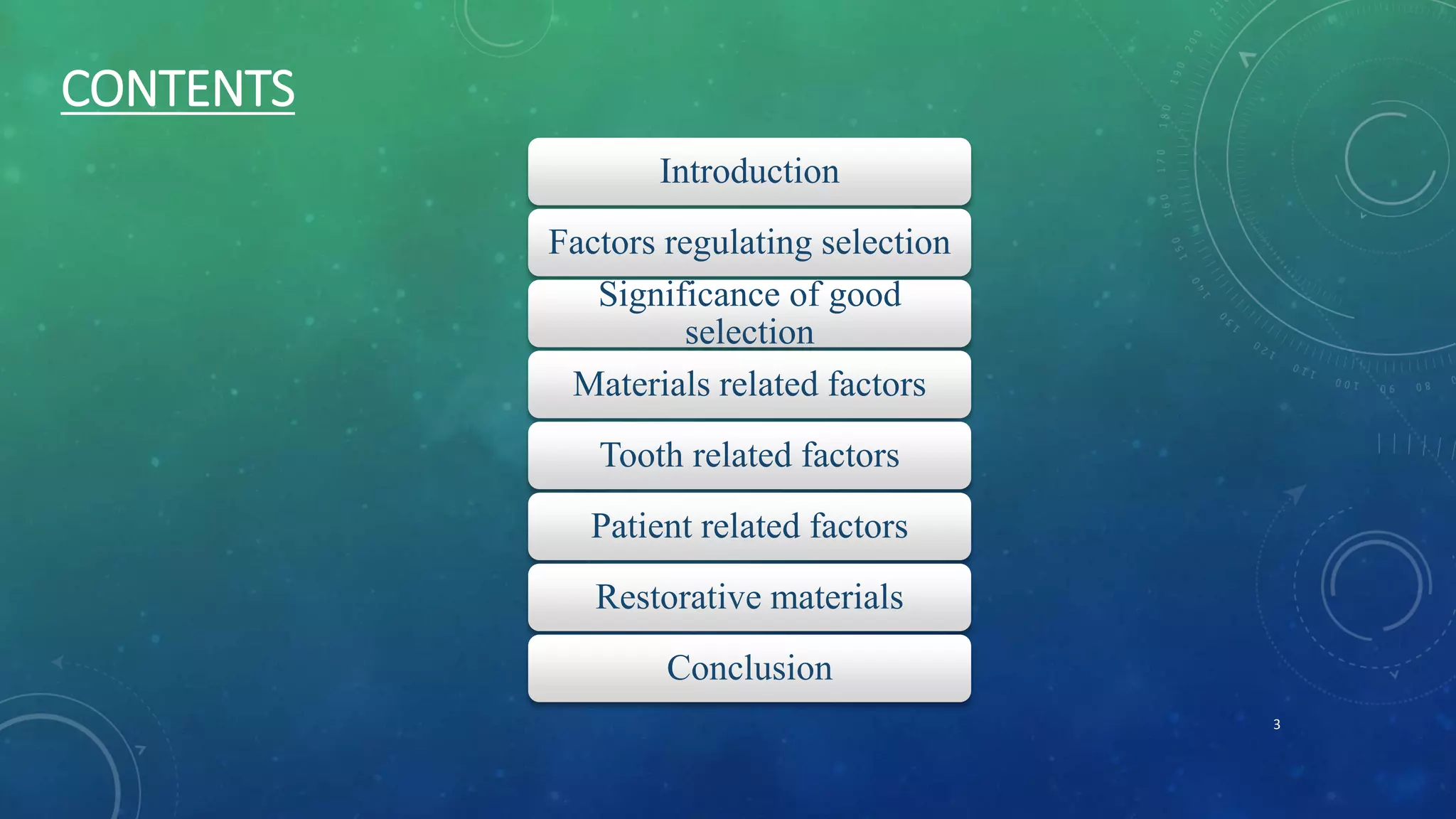 Selection of restorative materials | PPTX