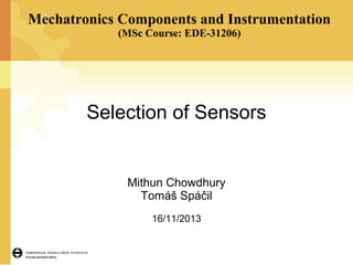 Selection of sensors (mechatronics) | PPT