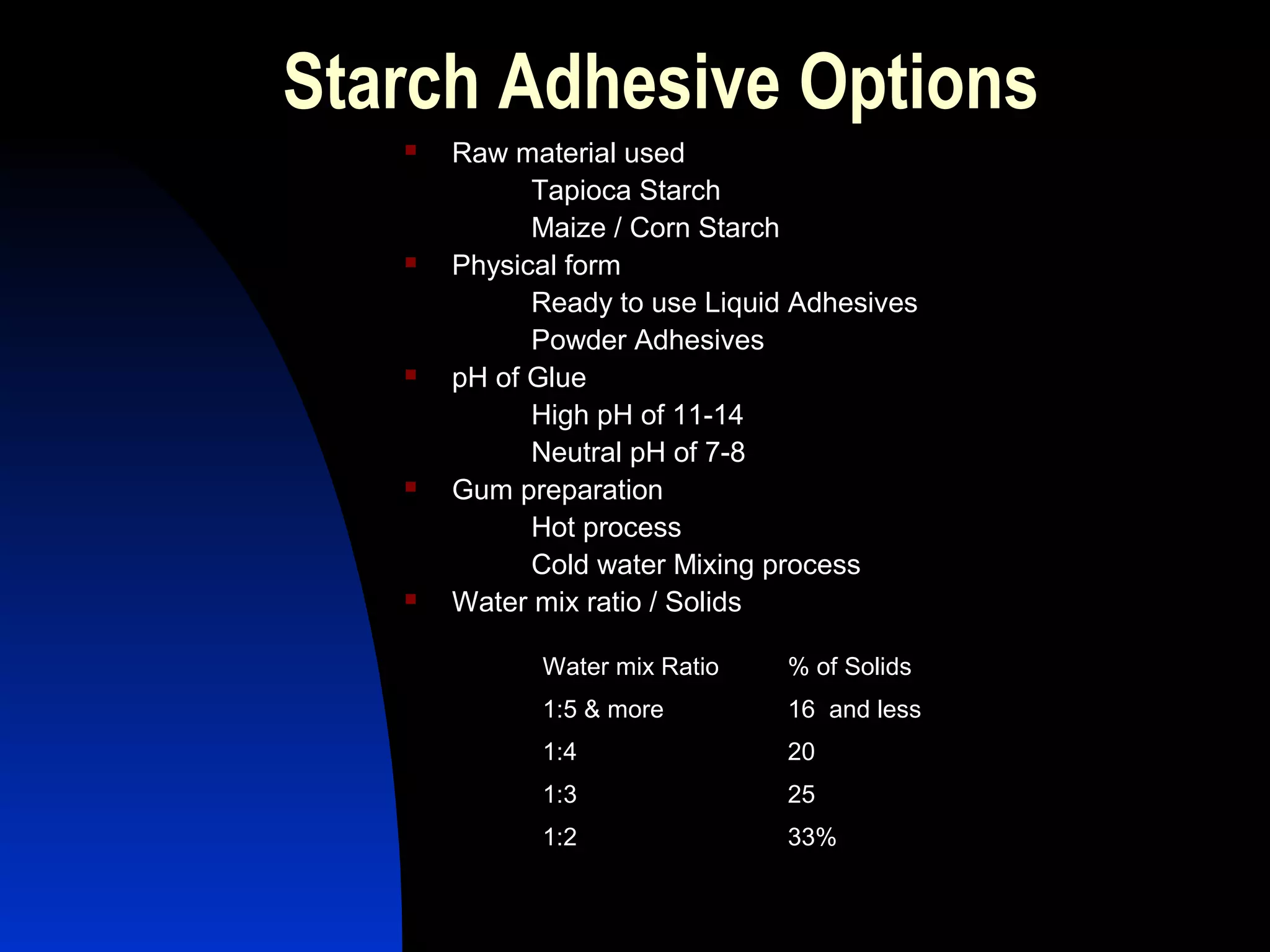Selection of starch adhesives for corrugated industry | PPT