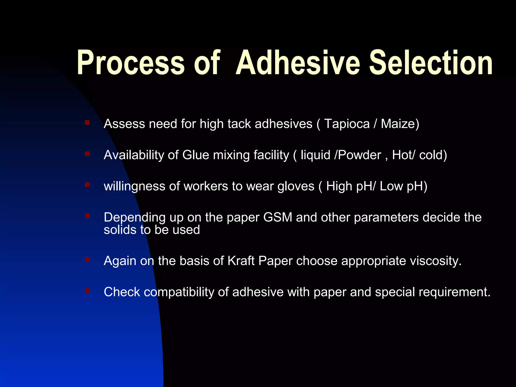 Selection of starch adhesives for corrugated industry | PPT