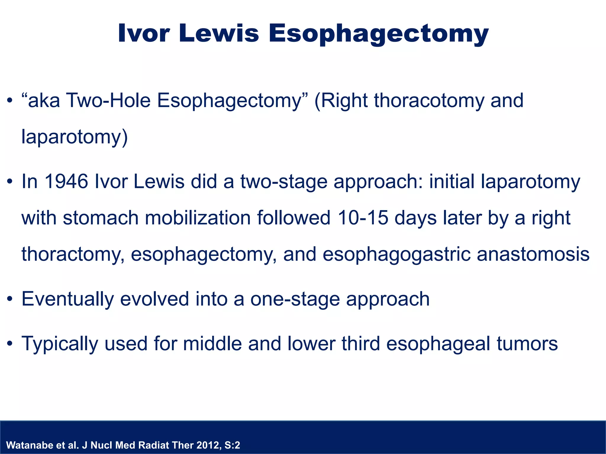 Selection of surgical procedure for esophageal cancer ver 3.0 | PPTX
