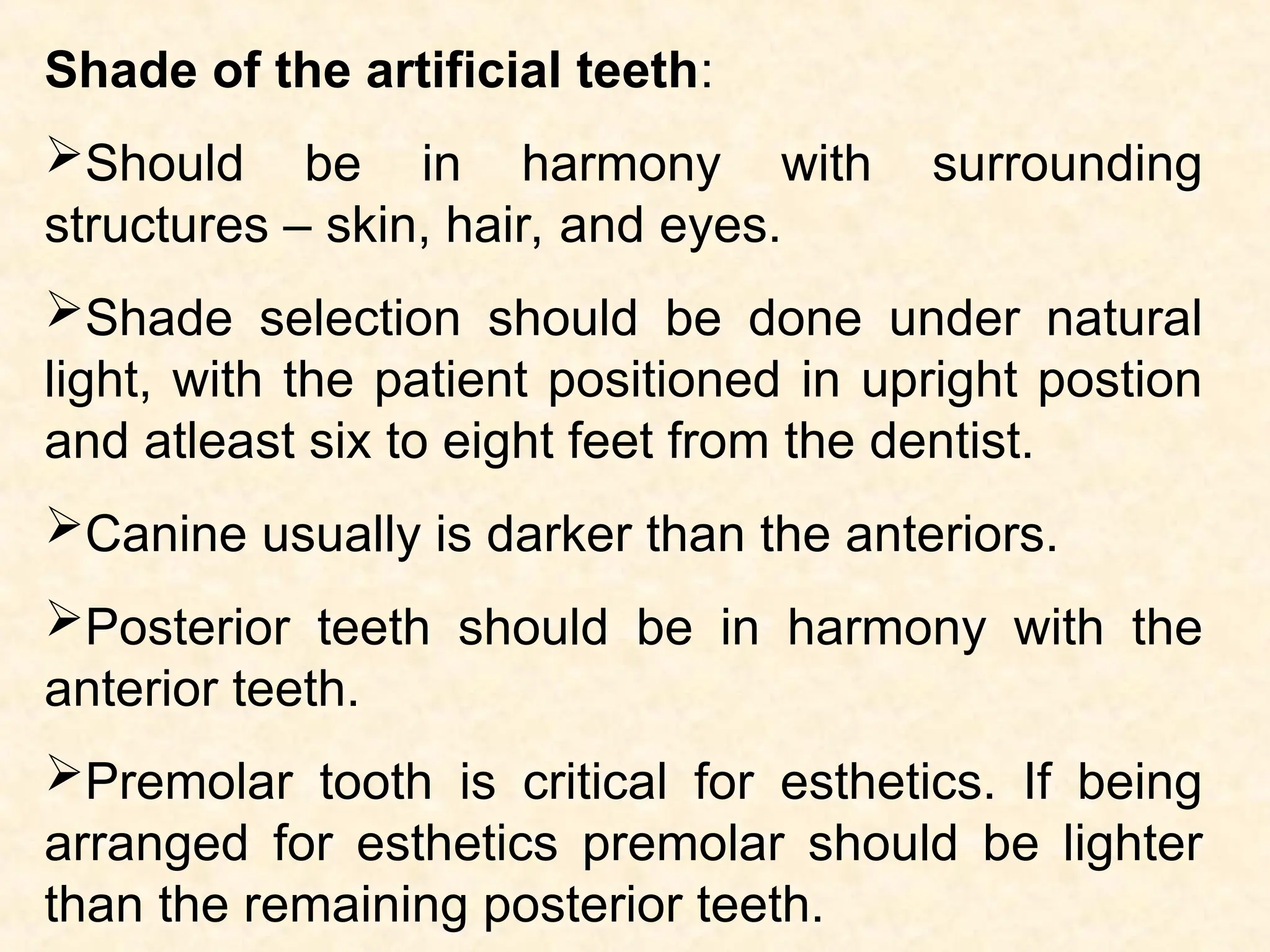 Selection of Teeth for Complete dentures | PPT