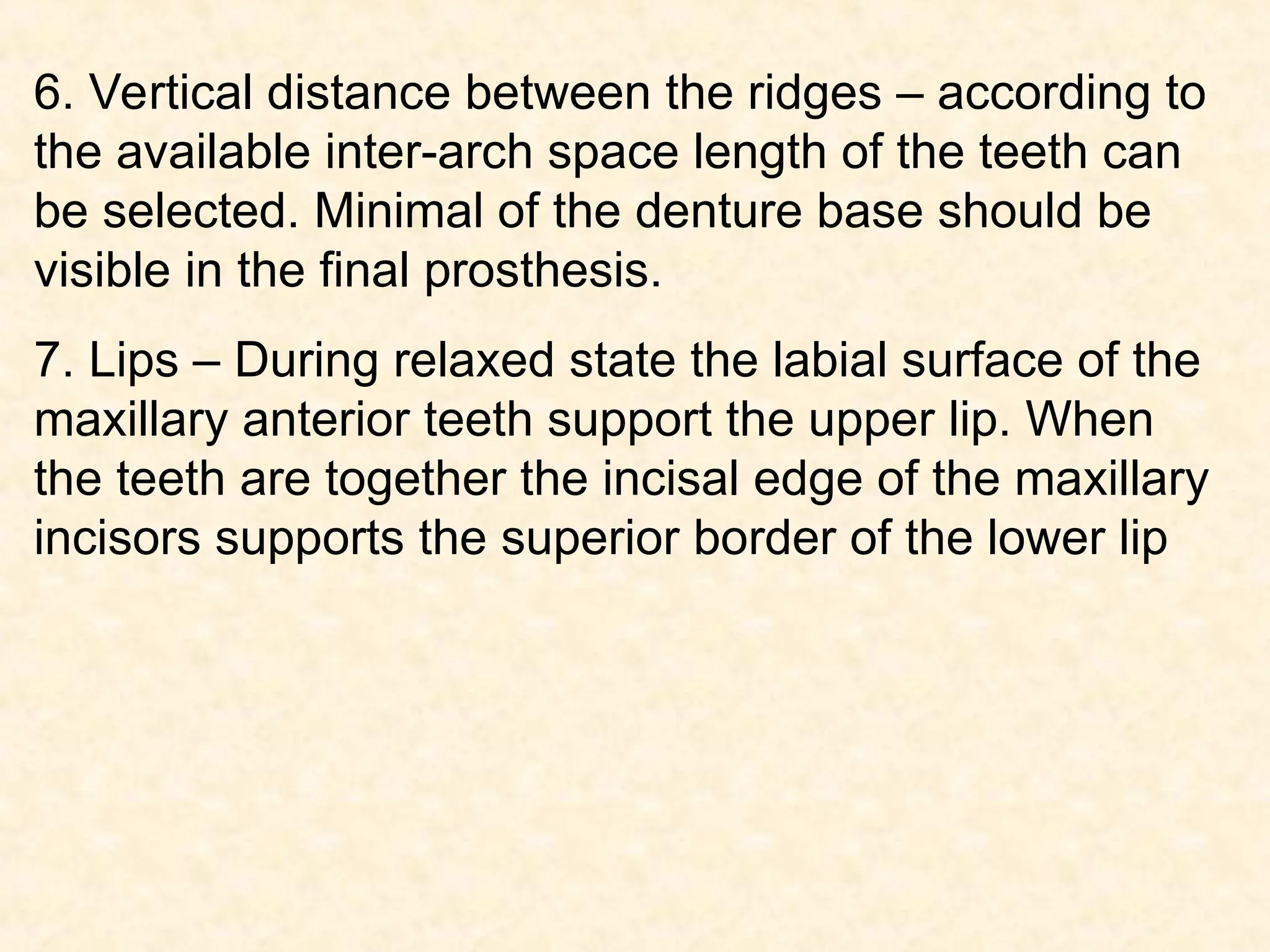 Selection of Teeth for Complete dentures | PPT