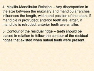 Selection of Teeth for Complete dentures | PPT