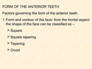Selection of Teeth for Complete dentures | PPT