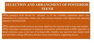 selection of teeth in RPD removable partial denture .pptx