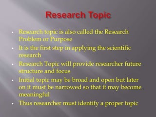 Selection of topic in research and literature reveiw | PPTX