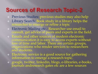 Selection of topic in research and literature reveiw | PPTX