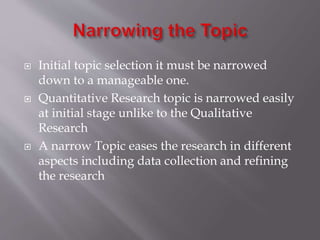Selection of topic in research and literature reveiw | PPTX