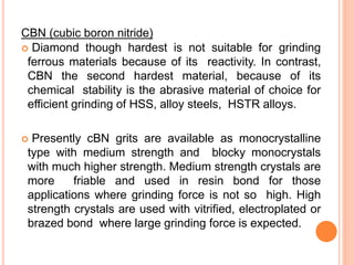 Selection of grinding wheels and their conditioning | PPTX