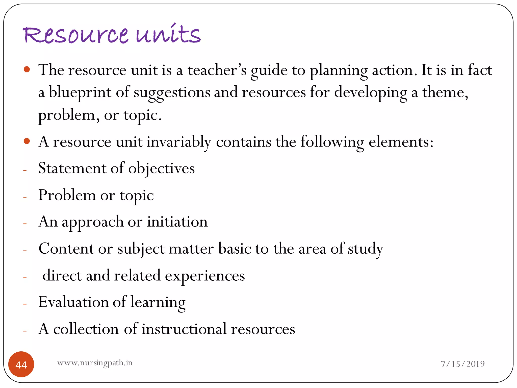 Selection and organization of learning experience | PDF