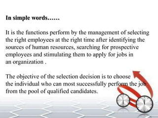 selection process in hrm | PDF