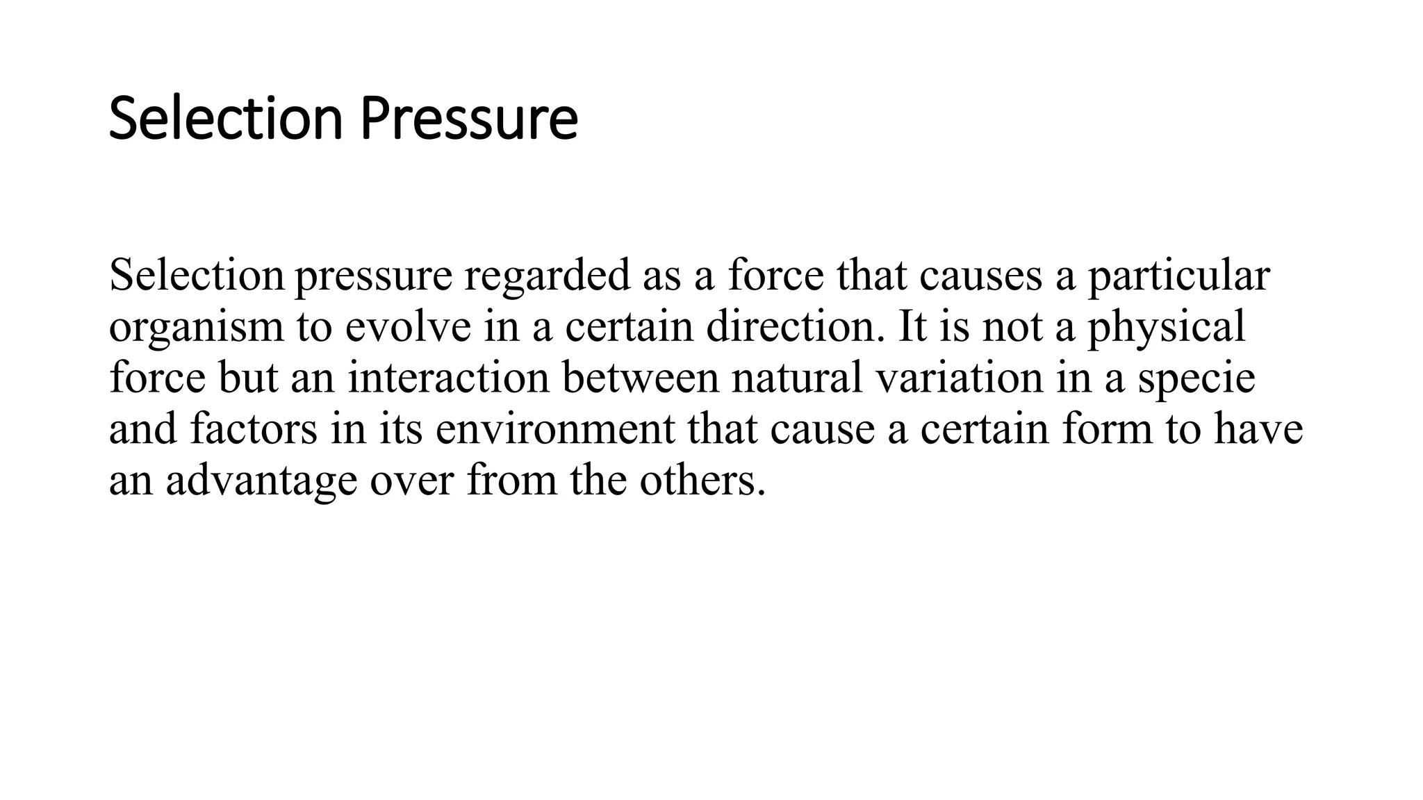 Selection pressure and its types.pptx PBG | PPTX