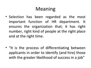 BBA-SEM-3-HRM-Selection process | PPT