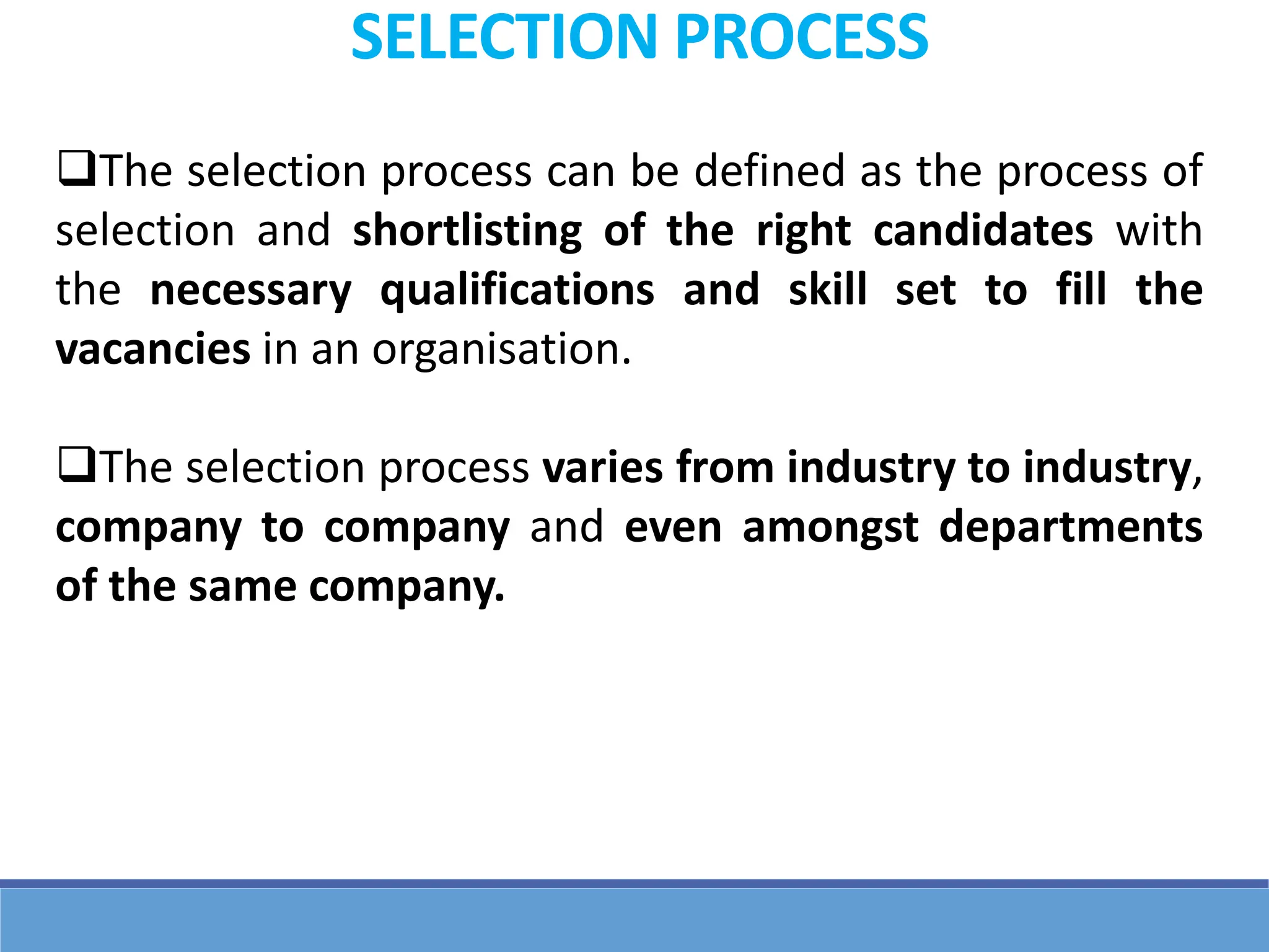 Selection Process , Business Research methods | PDF