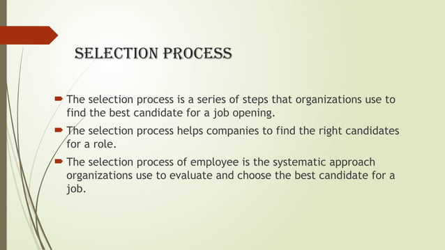SELECTION PROCESS OF INTERVIEW SCREENING | PPTX