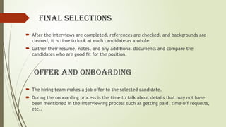 SELECTION PROCESS OF INTERVIEW SCREENING | PPTX
