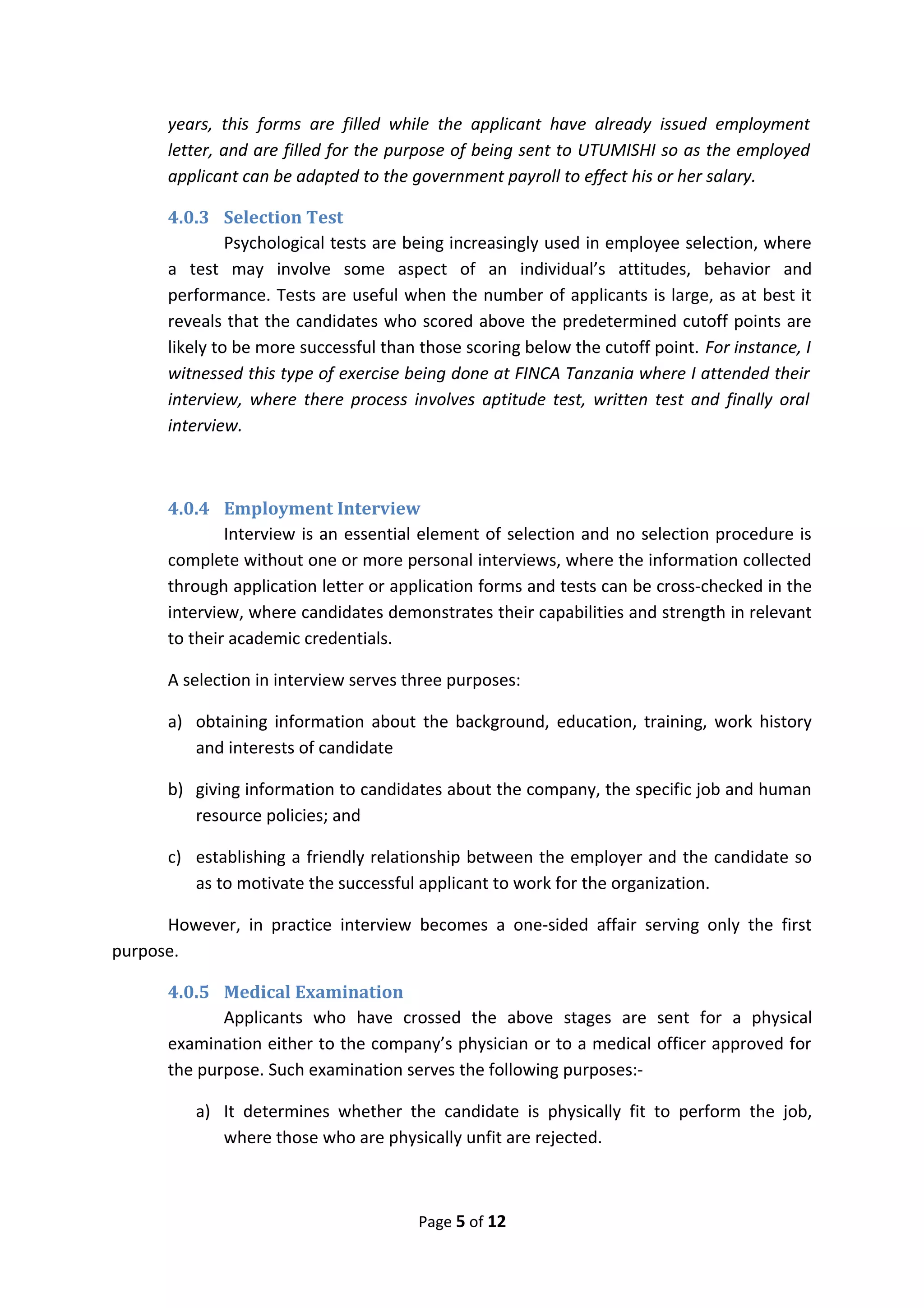 Selection process as a human resource function | DOC