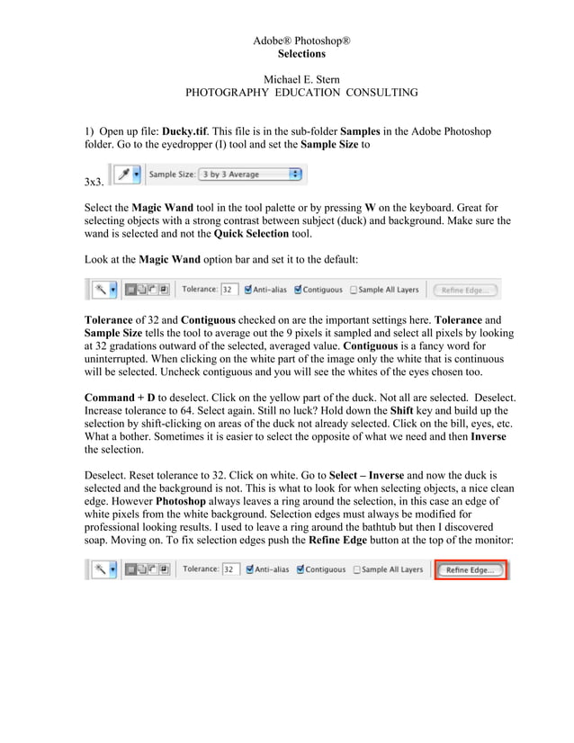 Photoshop Selections | PDF