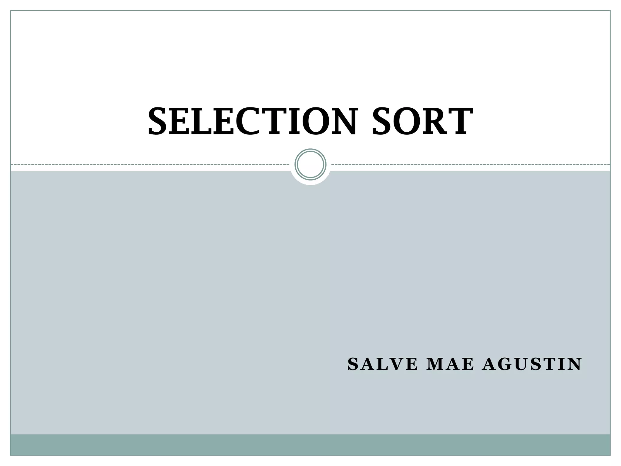 Selection sort | PPT