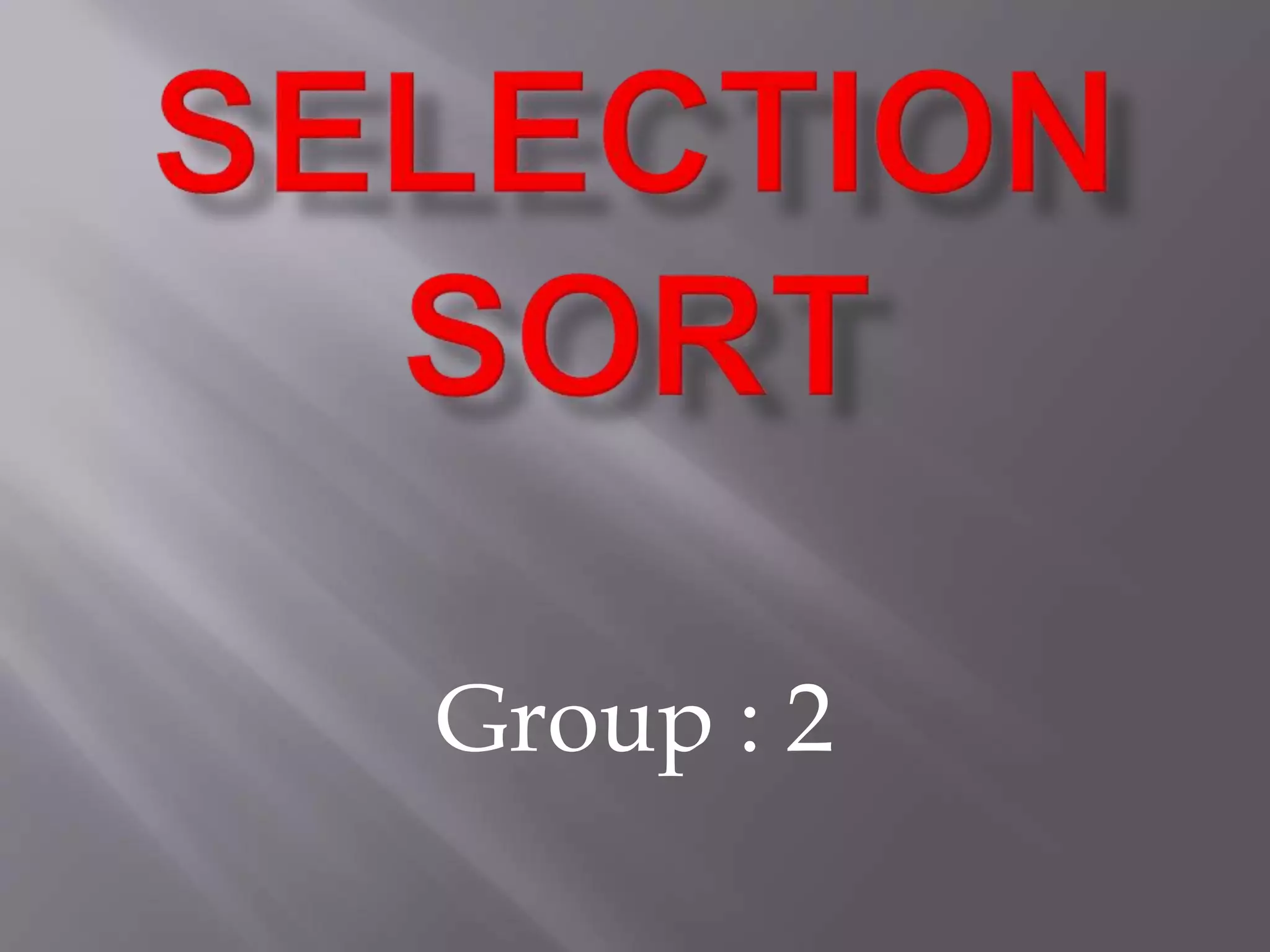 Selection sort | PPTX