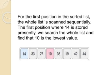 Selection sort and insertion sort | PPTX