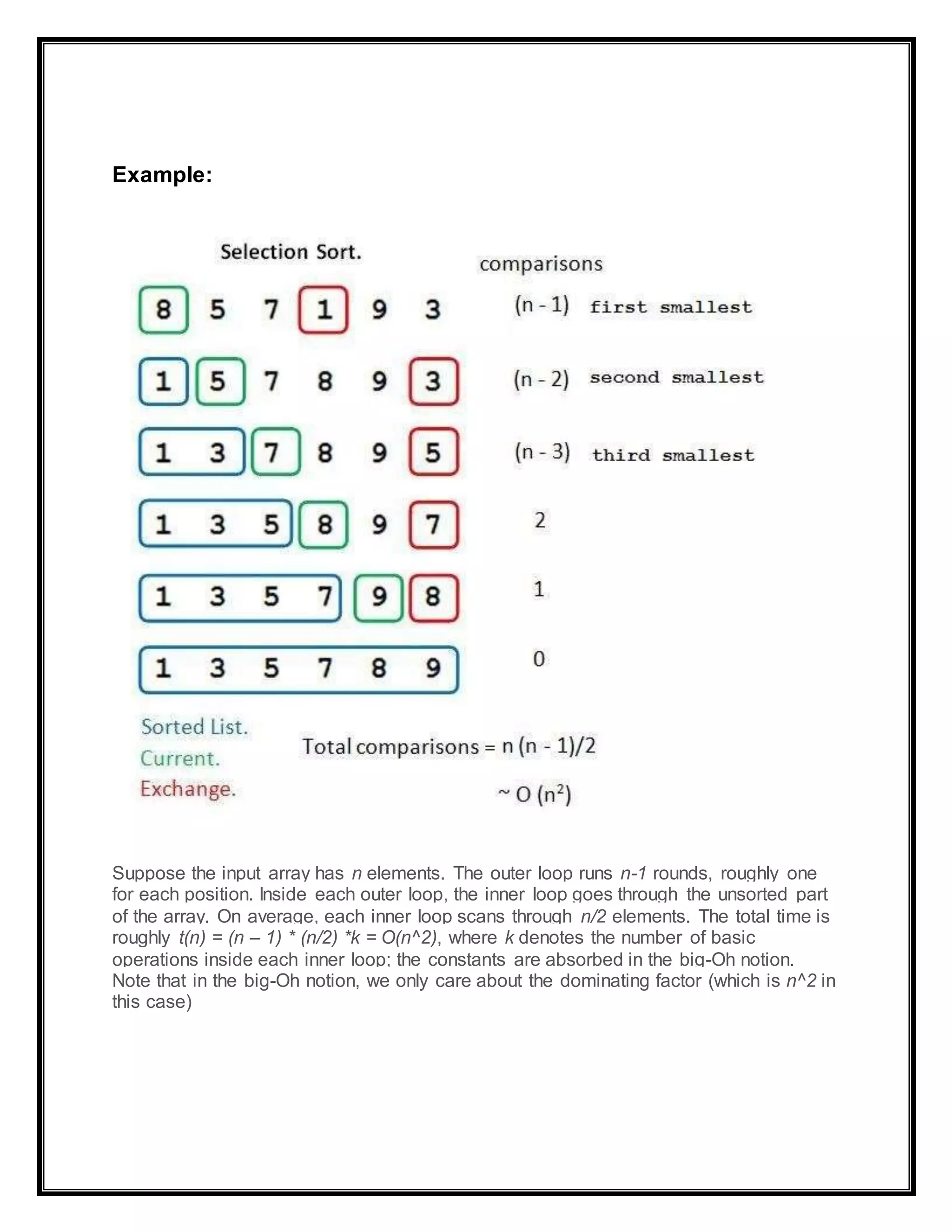 Selection sort lab mannual | DOCX