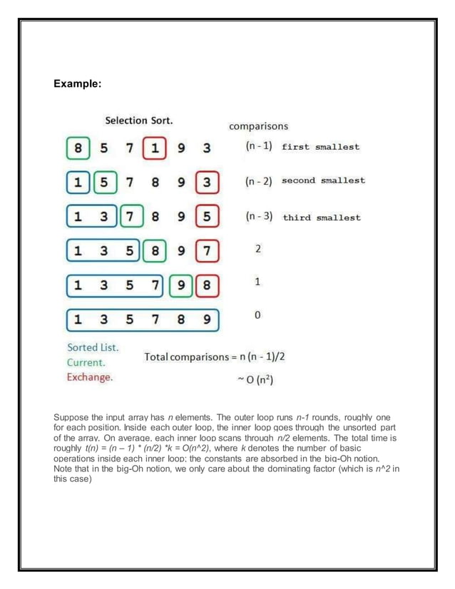 Selection sort lab mannual | DOCX | Programming Languages | Computing