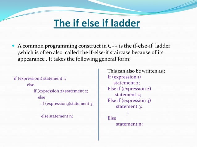 Selection statements