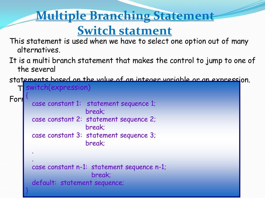 Selection statements