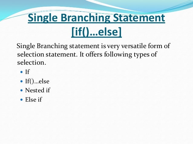 Selection statements