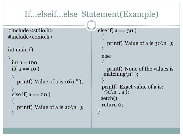 Selection Statements in C Programming | PPTX | Programming Languages | Computing