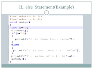 Selection Statements in C Programming | PPT
