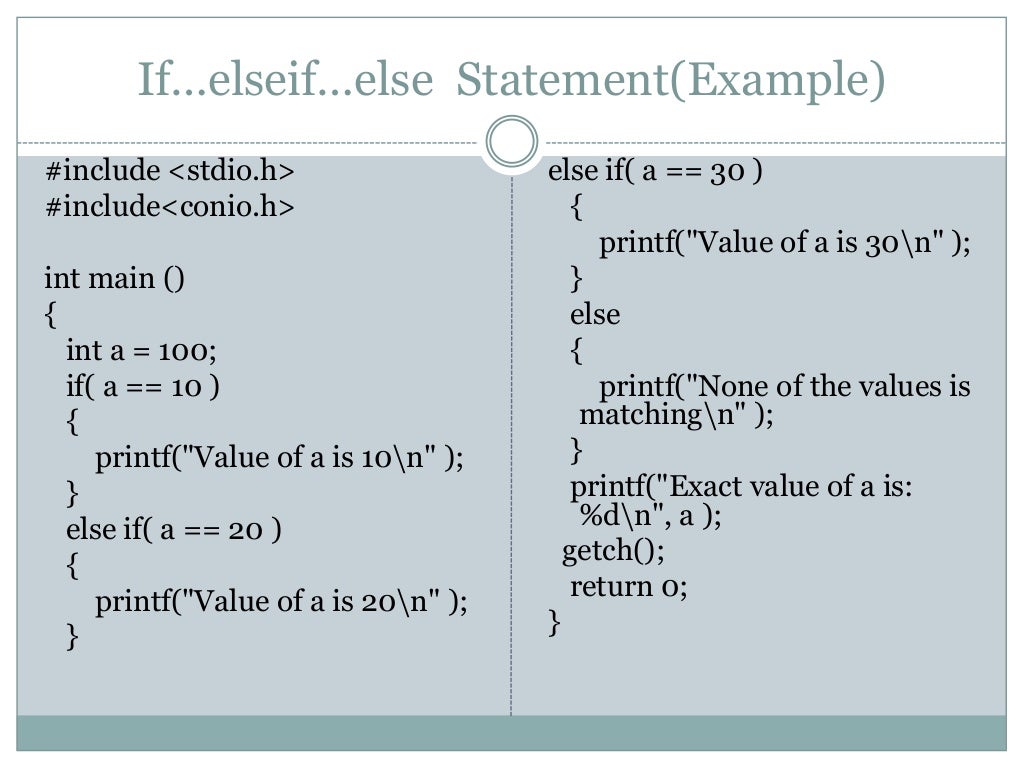 Selection Statements In C Programming