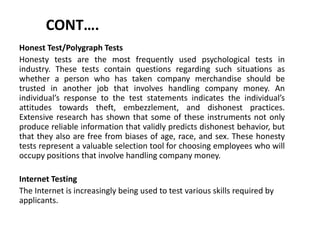 Selection tests | PPTX