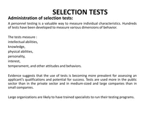 Selection tests | PPTX